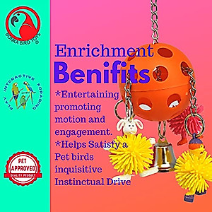 Bonka Bird Toys 1936 Ballspike Bird Toy Parrot cage Toys Cages African Grey Conure Cockatoo