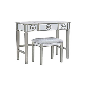 Linon Home Décor Vanity Set Silver