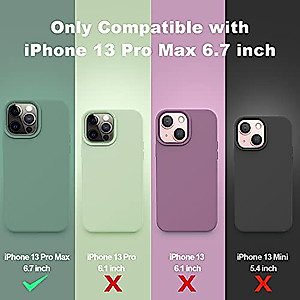 Vooii Compatible with iPhone 13 Pro Max Case, Liquid Silicone Full Body Protective Case with [Anti-Scratch] [Soft Microfiber Lining] [Camera Protective] for iPhone 13 Pro Max 6.7 inch, Pine Green