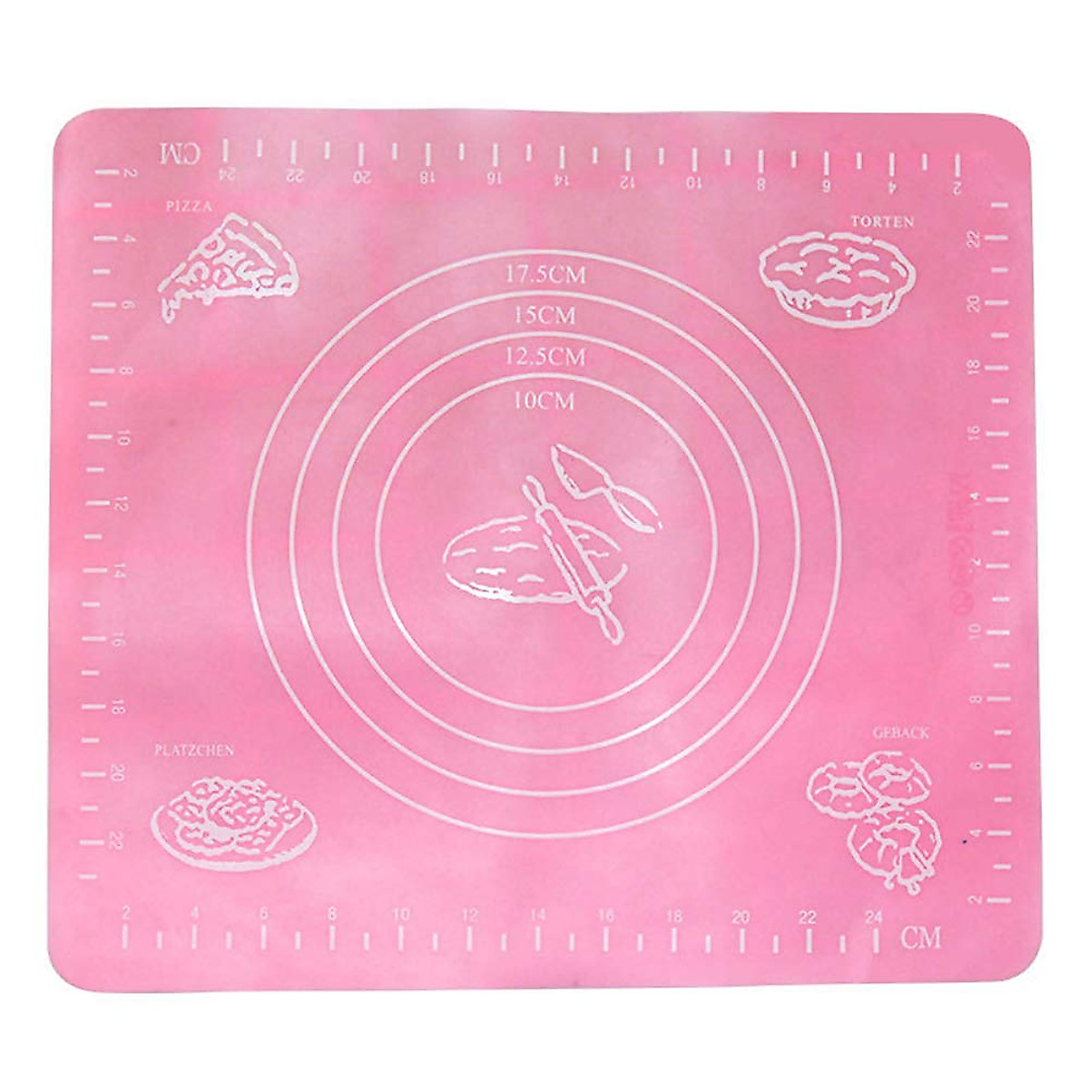 Mggsndi Silicone Baking Mat, Non-Stick Food Grade Silicone Pastry Mat Extra Large with Measurements for Baking -Dough Rolling Mat, Heat-Resistance Oven Liner,F ondant Mat, Pie Crust Mat Pink