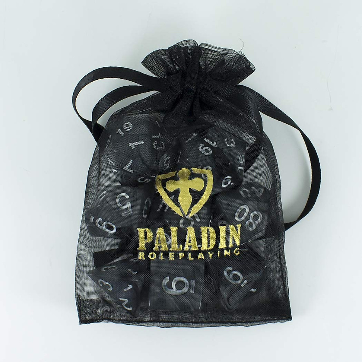Paladin Roleplaying Gray and Black Dice - Expanded DND Set with Extra D20 - 'Claws of Darkness'