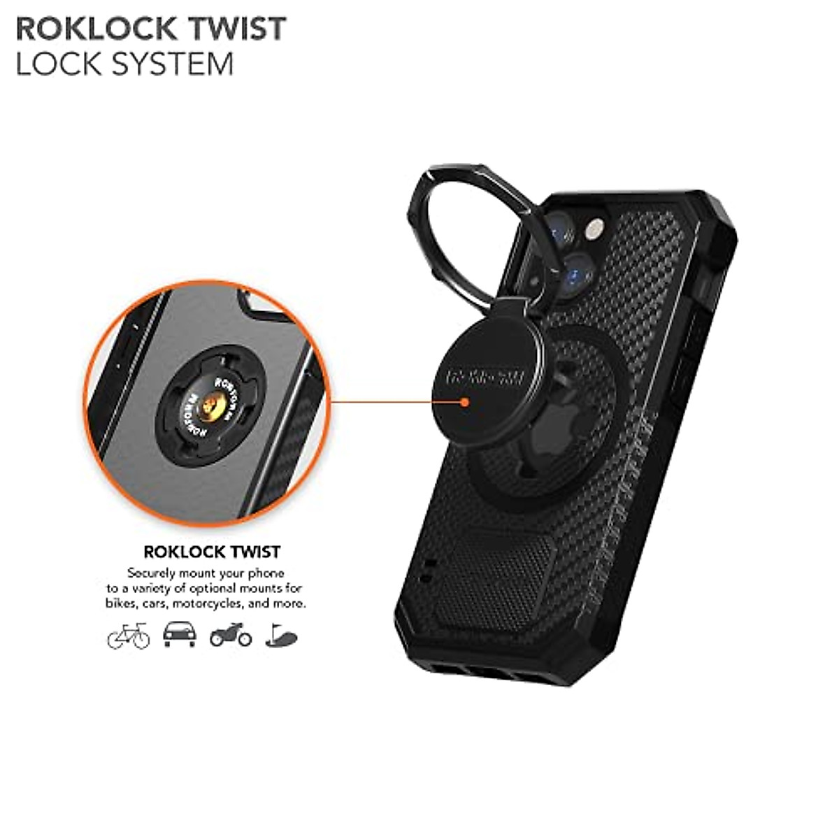 Rokform - iPhone 13 Mini Rugged Case + Aluminum RokLock Phone Mount