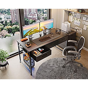 ODK 48 Inch Computer Desk with 3 Fabric Drawer, Home Office Desk Modern Work Writing Study Desk, Vintage