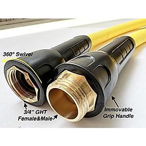 ZILIM Hybrid Garden Water Hose 5/8" X 100 FT, 160PSI Heavy Duty, Lightweight, Flexible,Non-kinking with Swivel Grip Handle Female and 3/4" GHT Solid Brass Fittings, Car Washing&Yard