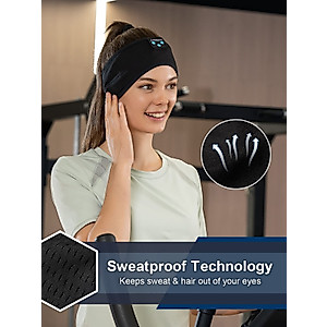 Lullaband Bluetooth Headband Headphones, Sleep Headphones for Side Sleepers, Sleeping Headphones Comfortable Headband with Thin Speaker Microphone Handsfree Gift