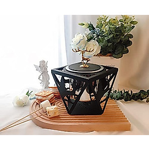 MysticFire Tabletop Fire Pit for Making s’Mores- Metal Table Top Fire Pit Bowl for Indoor and Outdoor, Portable Fireplace and Table Top Fire Pot for Balcony,Patio and Porch (Black)