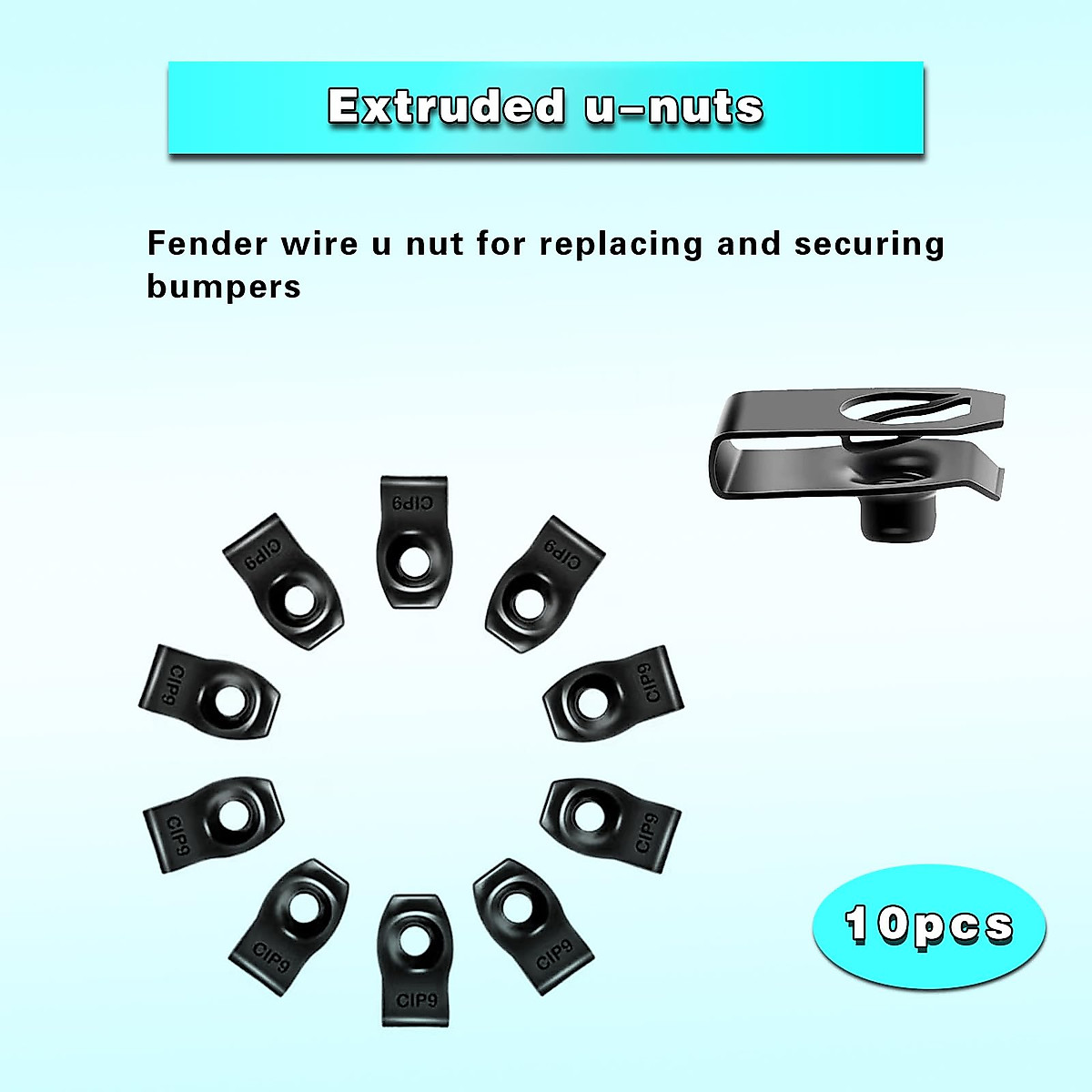 ZBGUN 35 PCS Car Engine Lower Cover Splash Guard Body Bolts Set, Fender Lining Push Rivet Clamp, Universal Metal U-Shaped Clamp Fastening Accessories, Suitable for Most Cars, Trucks, SUVs (Black)