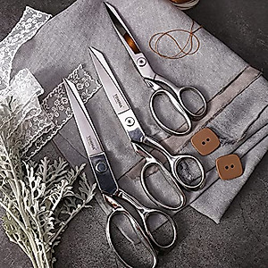 TONMA Sewing Scissors [Made in Japan] 9 Inch Professional Fabric Scissors, Industrial Japanese Solid Stainless Steel Dressmaker Tailor Shears, Ideal for Cutting Fabric Cloth Denim Leather