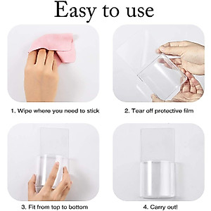 ZC GEL Remote Control Holder Wall Mount Damage-Free 2 pack, Clear Adhesive Remote Holder For Bed Sturdy Storage Box To Hold Remotes Eyeglasses Pen Key For RV,Bedroom,office