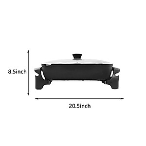 Extra Deep Nonstick Electric Skillet - Serves 6 to 8 People (10.5Qt.)