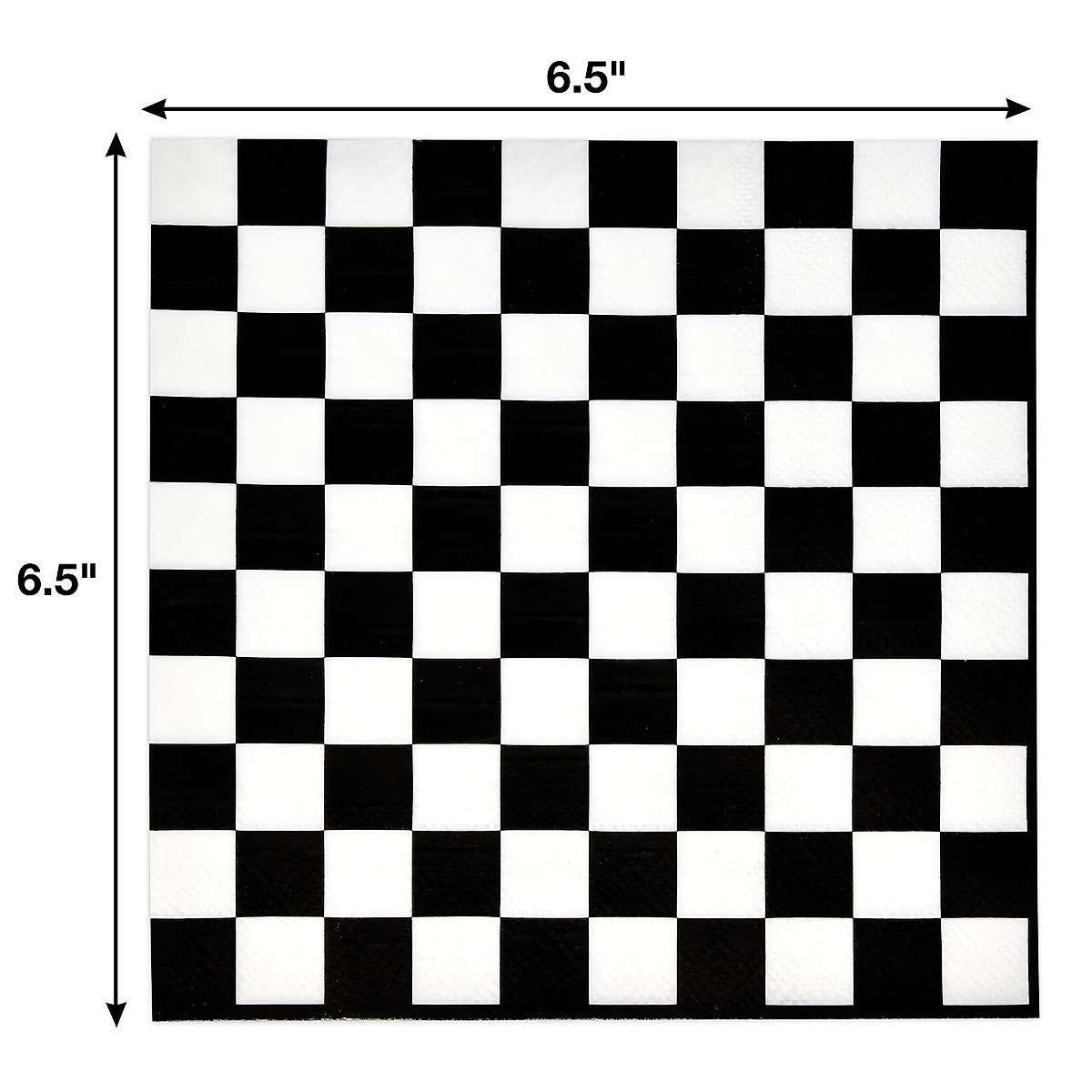Gift Boutique 100 Black & White Checkered Luncheon Napkins Disposable Paper Checkered Plaid Lunch Napkin for Racing Car Picnic Camping Birthday Party