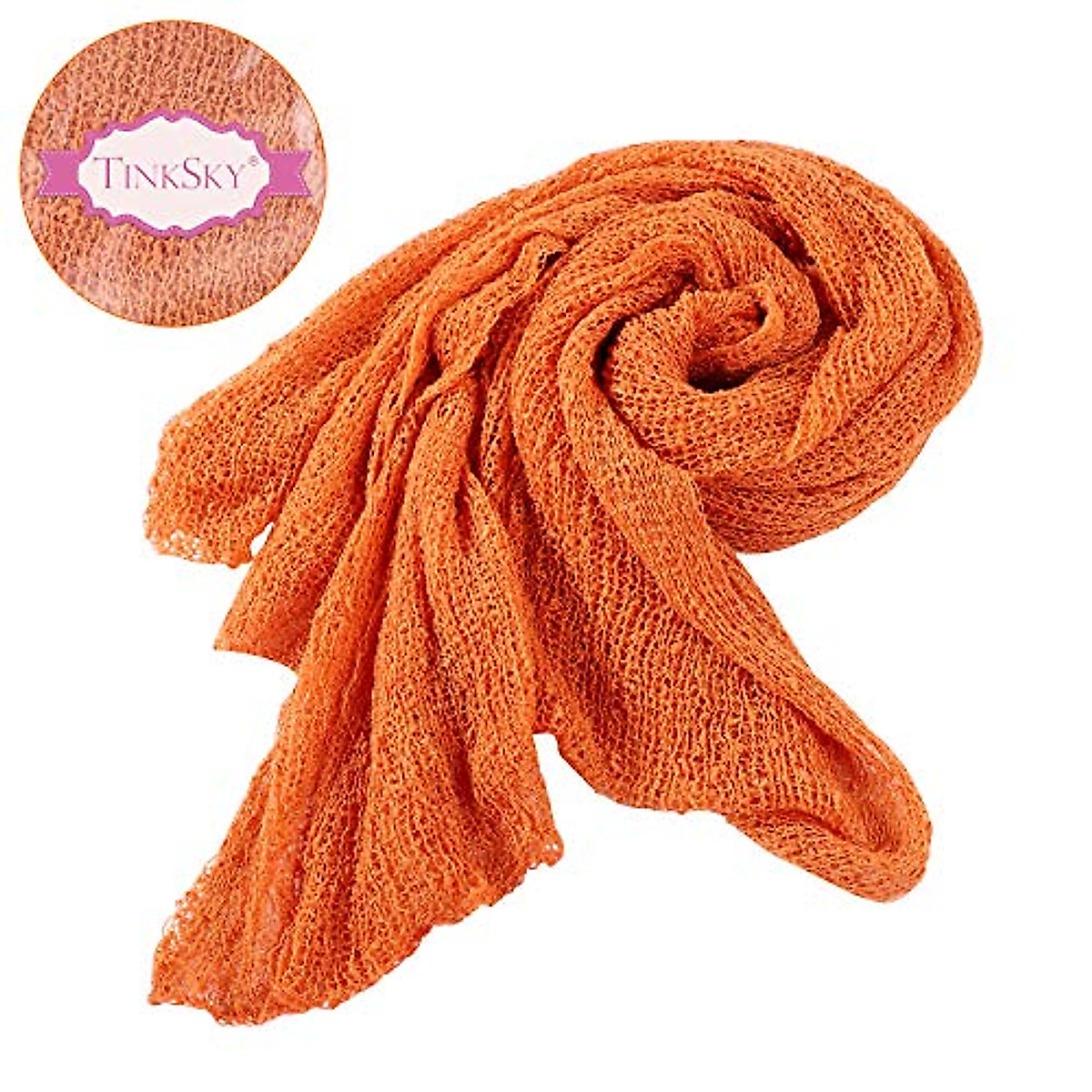 Tinksky Long Ripple Wrap, DIY Newborn Baby Photography Wrap-Baby Photo Props Favors Christmas Gift (Orange)