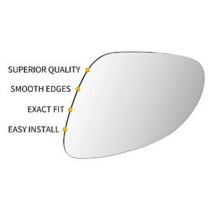 uxcell Driver Left Side Convex Mirror Replacement Lower Glass with Plate for Ford Transit 150 250 350 2015-Onward