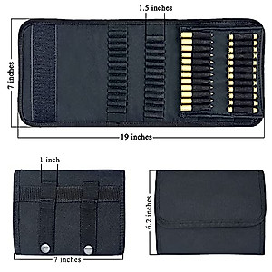 Tactical 100 Rounds Load 200 Shells Molle Rifle Pistol Bullet Cartridge Ammo Pouch Ammunition Shell Carrier Holder Storage Case Waist Bag for 10/22 .22LR .17HMR .222 .223 Cal 5.56mm
