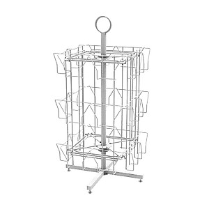 FixtureDisplays® 24 Pocket 5X7 Greeting Card Rack Post Card Birthday Christmas Holiday Display Rack Stand Countertop Tabletop Spinner Rack 15128-WHITE