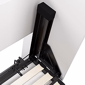 Bestar Pur Full Murphy Bed with 2 Shelving Units, 109-inch Space-Saving Wall Bed with Storage