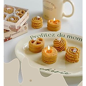 Cookies Shaped Scented Candle,4PACK 120G Biscuit Aroma Soy Wax Decorative Candle for Table Photo Prop Birthday,Prefect Gift for Meditation Stress Relief Mood Boosting Bath Yoga