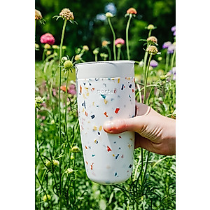 W&P Porter Insulated Tumbler 20 oz | No Metallic Aftertaste Ceramic Coated for Water, Coffee, & Tea | Wide Mouth Vacuum Insulated | Dishwasher Safe, Cream Terrazzo