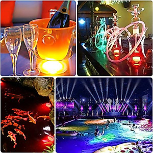 Topsolid Submersible LED Pool Lights for Inground Aboveground Pools Waterproof Underwater Lights with Remote, Led Pumpkin Lights Outdoor Pool Decor Pond Lights for Fountain Aquarium Vase, 4Pack