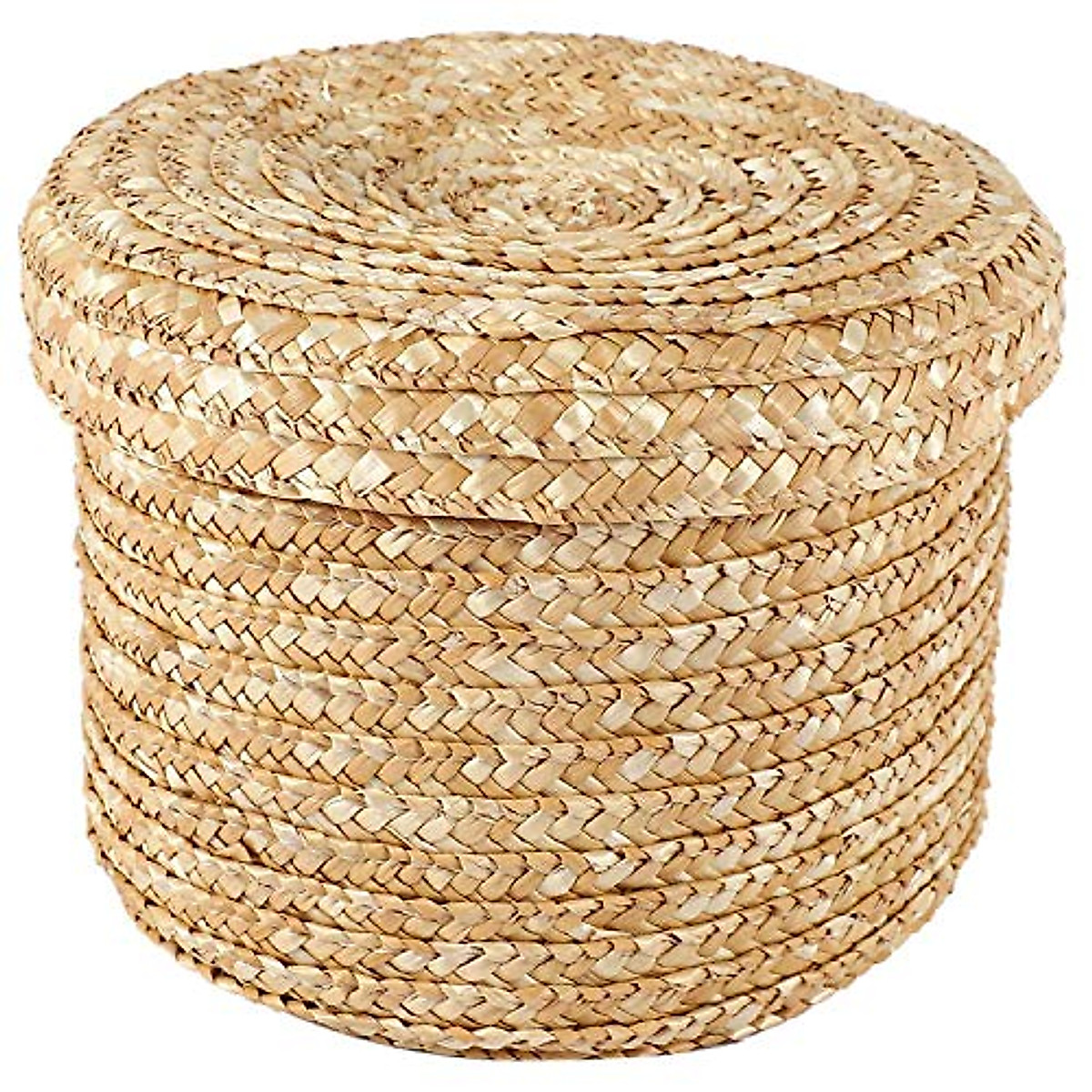 Smala Wheat Straw Woven Storage Basket Storage Basket Innovative Basket Rustic Natural Brown Finish Storage Decorative Basket(Medium )