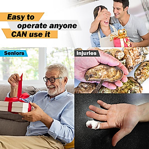 Nuvium Upgraded Stainless Steel Oyster Opener machine Two Cutter Head, All Metal Durable Oyster Shuckers Tool Set, for Home Seafood Workshop Restaurant