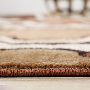 Superior Indoor Large Area Rug, Jute Backed, Perfect for Living/ Dining Room, Bedroom, Office, Kitchen, Entryway, Modern Geometric Trellis Floor Decor, Viking Collection, 5' x 8', Brown