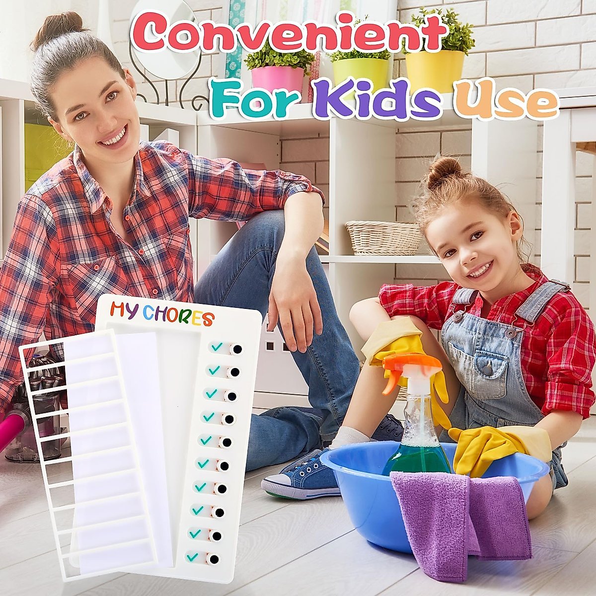 2 Pieces Dry Erase Chore Chart Blank To Do List Checklist Board ADHD Tools for Kids with Detachable Cardstock DIY Alphabet Stickers for Home Routine Planning (Minimalist)