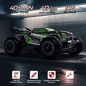 Axguter 1:16 Remote Control Car Hight Speed RC Car 40km/h, 4X4 Off Road RC Truck,Waterproof Electric Powered RC Moster Truck All Terrain Vehicle with 2 Batteries,Best Gifts for Kids