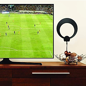 Antennas Direct ClearStream Eclipse TV Antenna, 35+ Miles Range, Multi-Directional, Grips to Walls and Windows, 12 ft. Detachable Coaxial Cable, Black or White, 4K Ready (ECL), compact