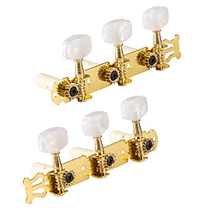 Randon Classical Guitar String Tuning Peg Tuner Machine Heads Tuning Key Pegs 3+3 Tuners for Nylon Strings (GOLD)