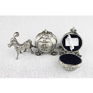 Lillian Rose Keepsake Pewter Tooth and Curl Box, Fairytale Coach,2x5 Inch (Pack of 1)