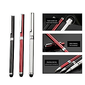 Pro Stylus Capacitive Pen Compatible withPlantronics BackBeat FIT 2100 Upgraded Custom High Precision Touch Full Size 3 Pack! (Black Silver RED)