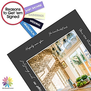 MBC Mat Board Center, Pack of 5, 11x14 for 8x10 Black Photo Picture Mat - Acid Free, 4-ply Thickness, White Core - for Pictures, Photos, Framing