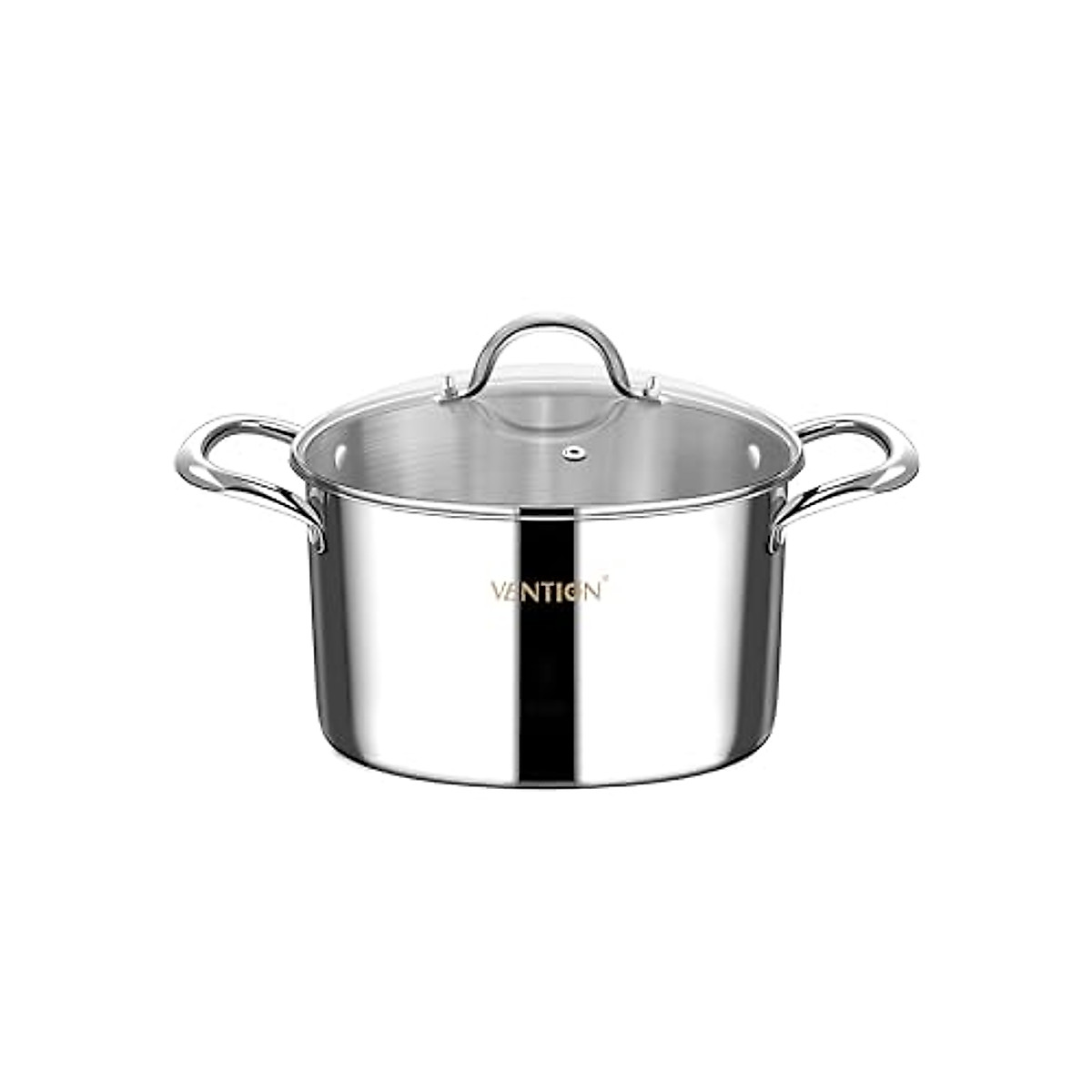 VENTION 3-Ply Stainless Steel Pot, Soup Pot with Lid, 4.6 Quart Cooking Pot