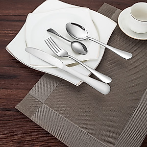 KOLEEP Dinner Knives Pack for 12, Stainless Steel 12-Piece Table Steak Knives Set (Silver 9 Inches)