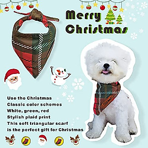 DeerBAO Dog Bandanas 4Pack,Dog Scarf,Dog Bandanas boygirl,Premium Durable Fabric,Adjustable Fit,Unique Shape,Suitable for All Kinds of Dogs,Provide Various Sizes(Large, Plaid)