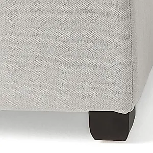 Christopher Knight Home Carlsbad Fabric Storage Ottoman, Light Grey 35.00”D x 35.00”W x 18.50”H