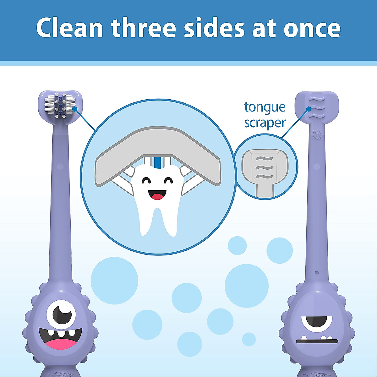 Dr. Brown's ToothScrubber Toddler Toothbrush, Monster and Flamingo, 2-Pack