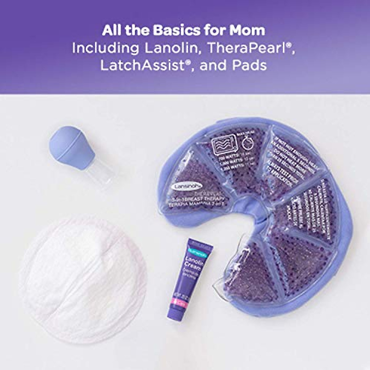 Lansinoh Breastfeeding Starter Set for Nursing Mothers, Breastfeeding Gift for Baby Showers and New Moms, Contains Nursing Essentials and Breast Therapy