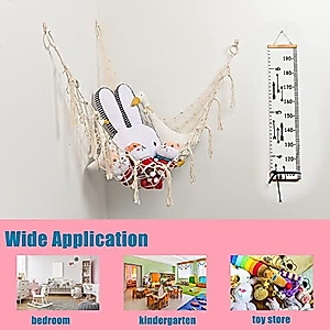 ASunine Stuffed Animal Hammock Large, Stuffed Animal Toy Hammock Net Hanging, Corner Hanging Netting Storage Organizer for Stuffed Animal Toy(White)