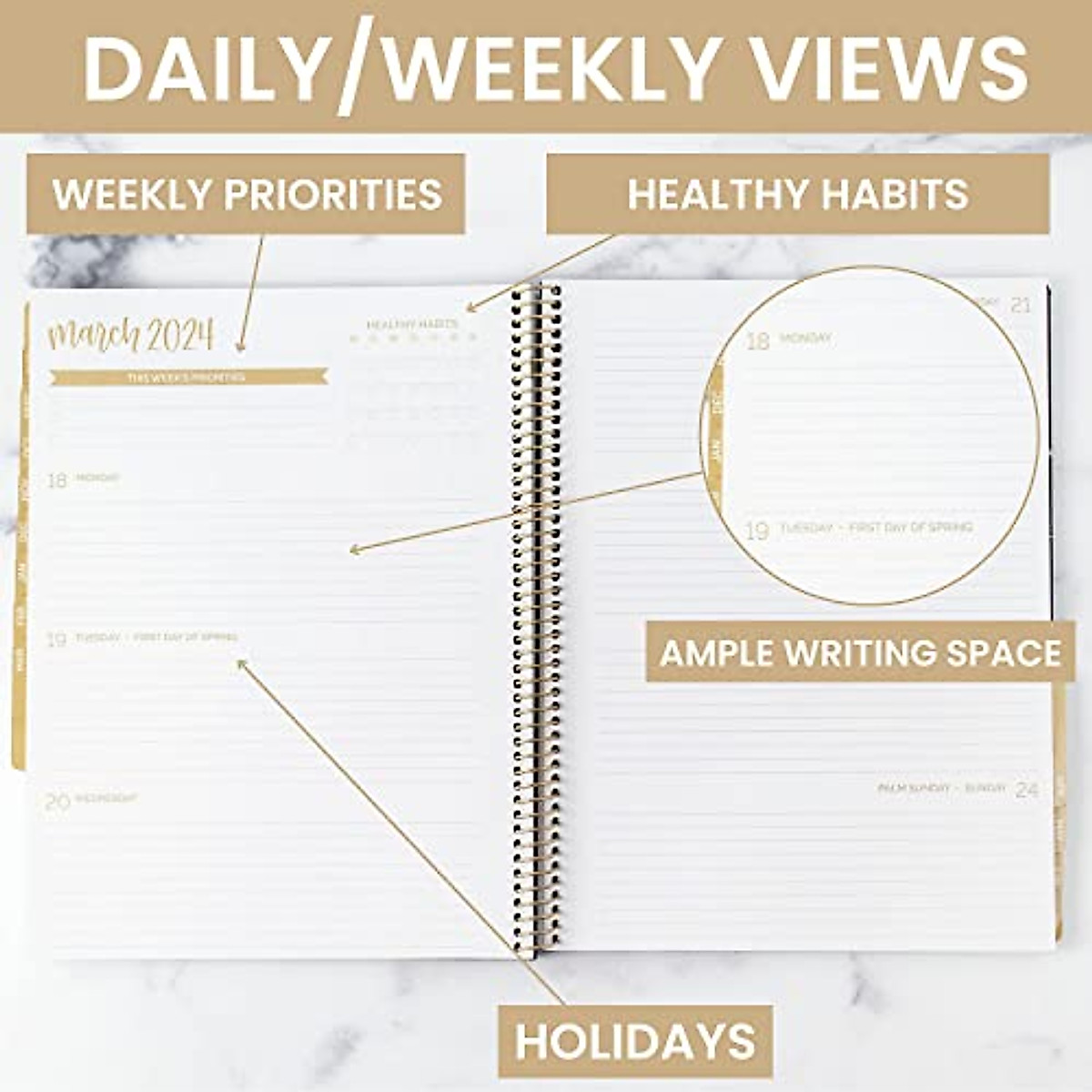 bloom daily planners 2023-2024 (8.5" x 11") Academic Year Day Planner (July 2023 - July 2024) - Weekly/Monthly Dated Agenda Organizer with Tabs - Zodiac