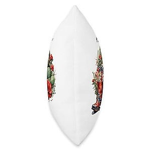 CHRISTMAS XMAS FUN WESTERN WINTER SEASON DESIGN, XMAS, HOWDY CHRISTMAS, BLACK, COWBOY BOOTS Throw Pillow, 16x16, Multicolor