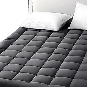EASELAND RV Short Queen Mattress Pad Pillow Top Mattress Cover Quilted Fitted Mattress Protector Cotton Top 8-21" Deep Pocket Cooling Mattress Topper (60x75 Inches, Dark Grey)