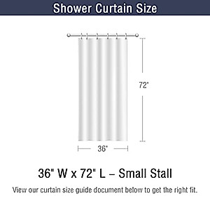 Gibelle Small Stall Shower Curtain, Narrow Half 3D Embossed Textured White Fabric Shower Curtain, Modern Farmhouse Chic Soft Cloth Bathroom Curtains Shower Set with Hooks (White, 36" W x 72" L)