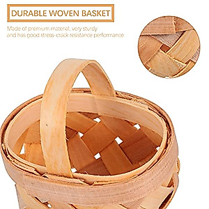 Housoutil Mini Woven Basket with Handles, 12Pack Miniature Flower Basket Farmhouse Small Basket Dollhouse Picnic Basket Tiny Candy Gift Baskets for Fairy Garden Micro Landscape