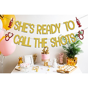 She's Ready to Call the Shots Banner, Congrats Nurse/Big BSN Energy, Nurses Call The Shots, Nurse Graduation Party Decorations, Nursing School Grad Party Decor Supplies Gold Red