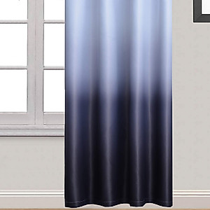 Yakamok Room Darkening Black Gradient Color Ombre Blackout Curtains with Grommet Thickening Polyester Thermal Insulated Window Drapes for Living Room/Bedroom (Black, 2 Panels, 52x84 Inch)