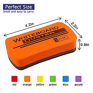 6 Pack White Board Erasers Magnetic Whiteboard Dry Eraser for White Board, Whiteboard Erasers for Kids Classroom, 6 Colors