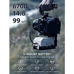 VILTROX V Mount Battery, 99Wh 14.8V Mini V-Lock Battery with D-TAP Type-A Type-C OLED Screen for Broadcast Video Camcorder, Camera, Monitor, Filmmaker