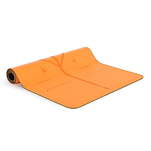 Liforme Gratitude Yoga Mat - Patented Alignment System, Warrior-like Grip, Non-slip, Eco-friendly, sweat-resistant, Long, Wide and Thick - Gratitude Special Edition (Orange)